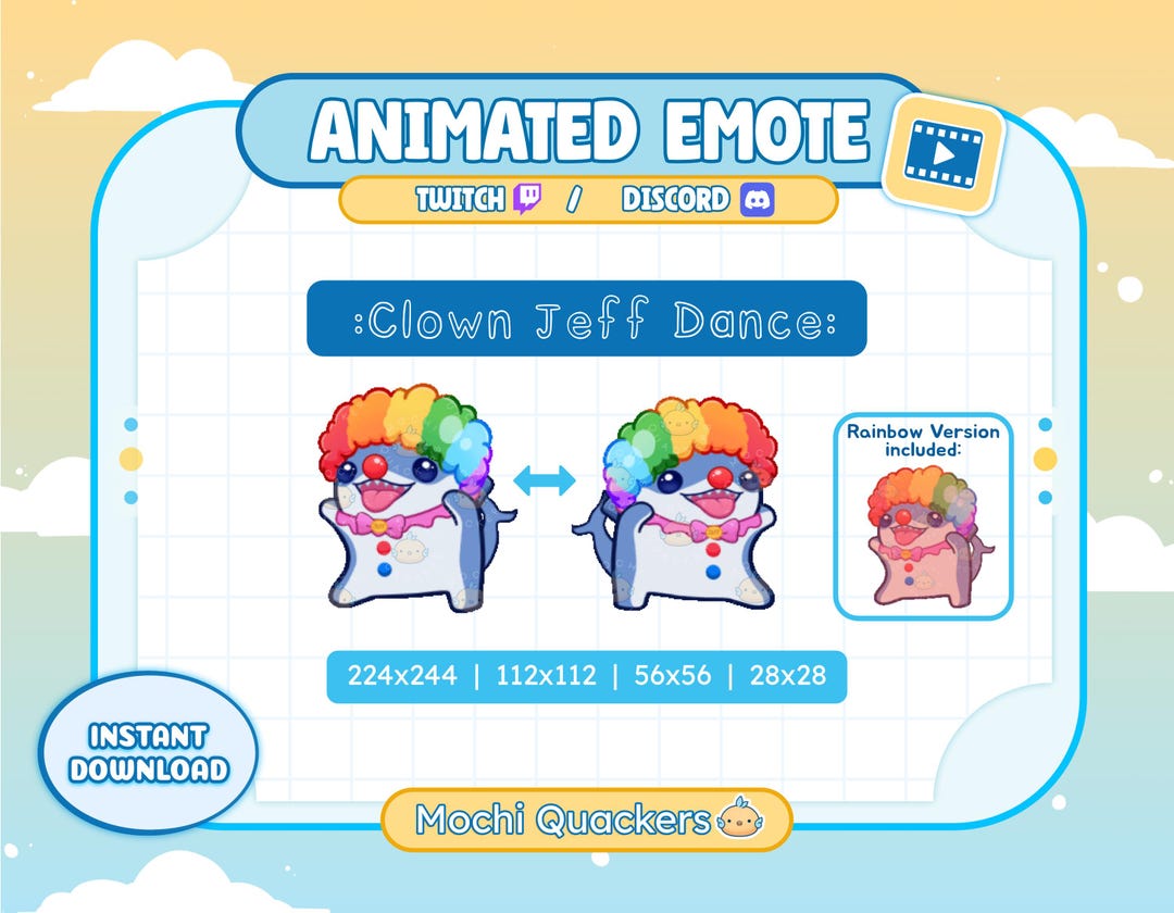 ANIMATED Emote | Clown Jeff Emote - Dancy Party | Rivals Land Shark ...