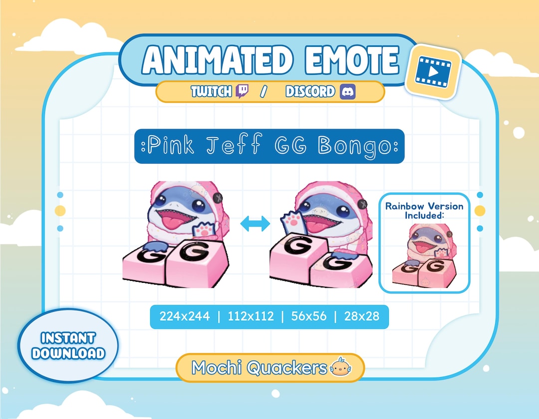 ANIMATED Emote | Pink Jeff GG Emote for Twitch & Discord Emoji, 4 Gif ...