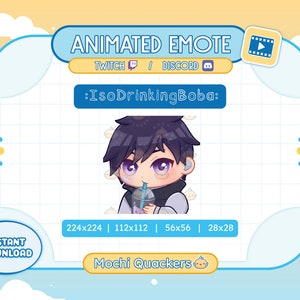ANIMATED EMOTE | Iso Valorant Drinking Boba Emote for Twitch & Discord ...