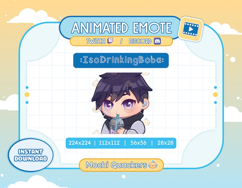 ANIMATED EMOTE | Iso Valorant Drinking Boba Emote for Twitch & Discord ...