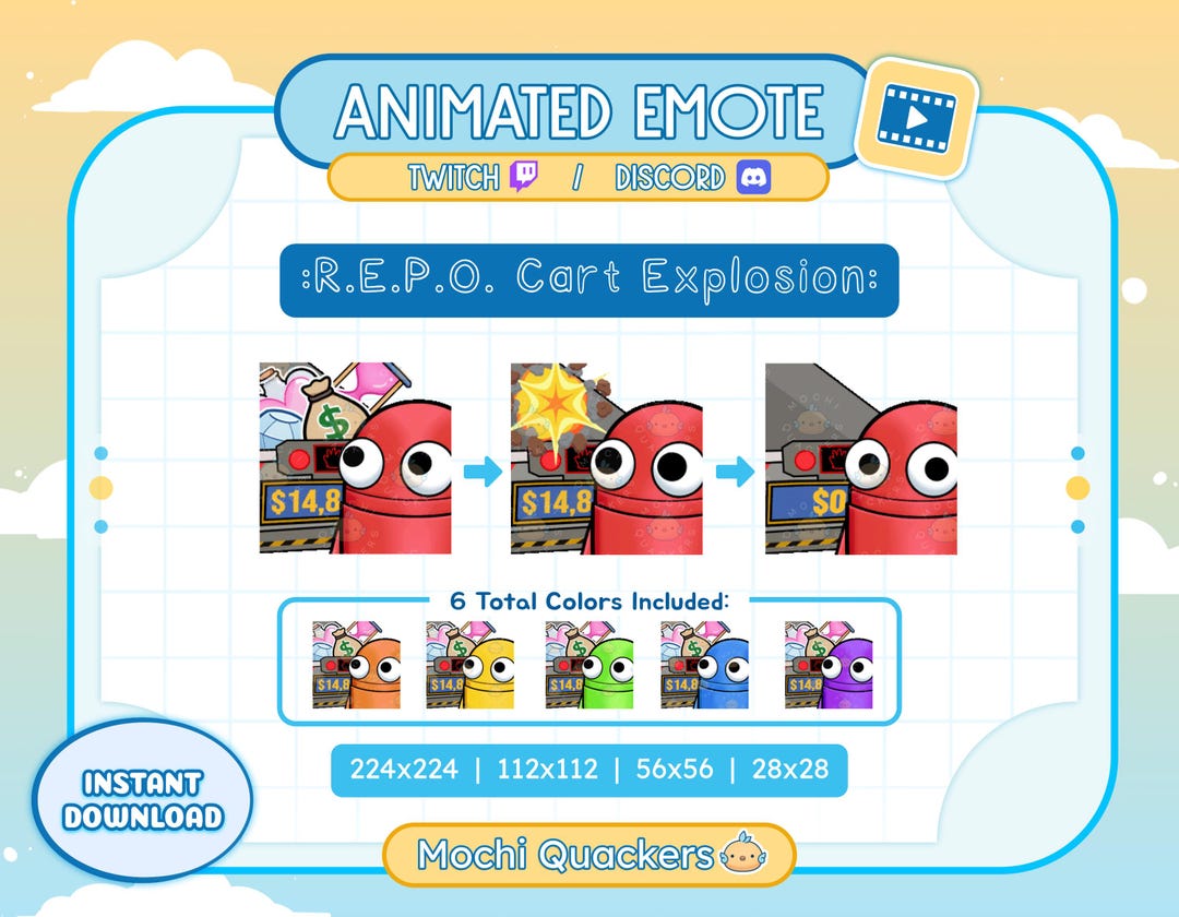 ANIMATED Emote | REPO Cart Explosion for Twitch Stream & Discord Emoji ...