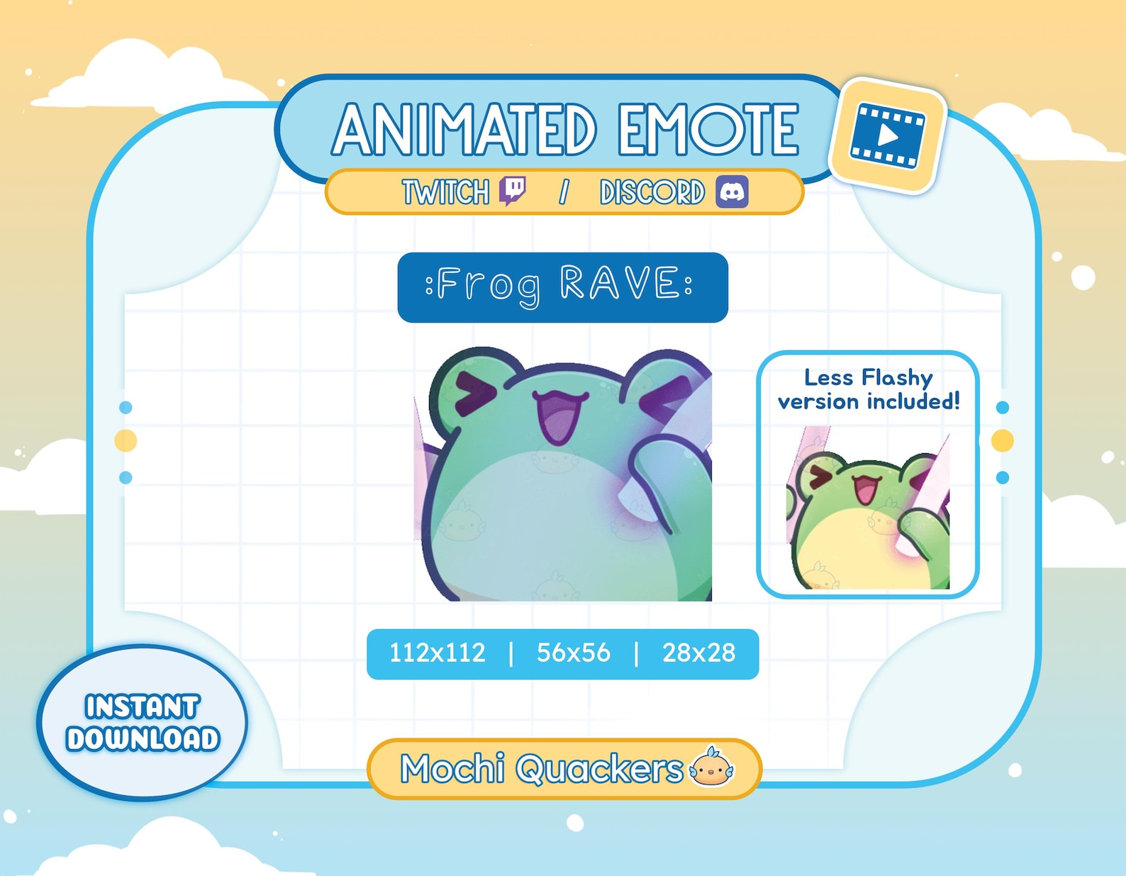 ANIMATED Frog Emote | Frog RAVE Emote for Twitch & Discord, 3 .gif ...