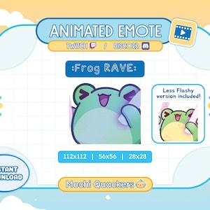 ANIMATED Frog Emote | Frog RAVE Emote for Twitch & Discord, 3 .gif ...