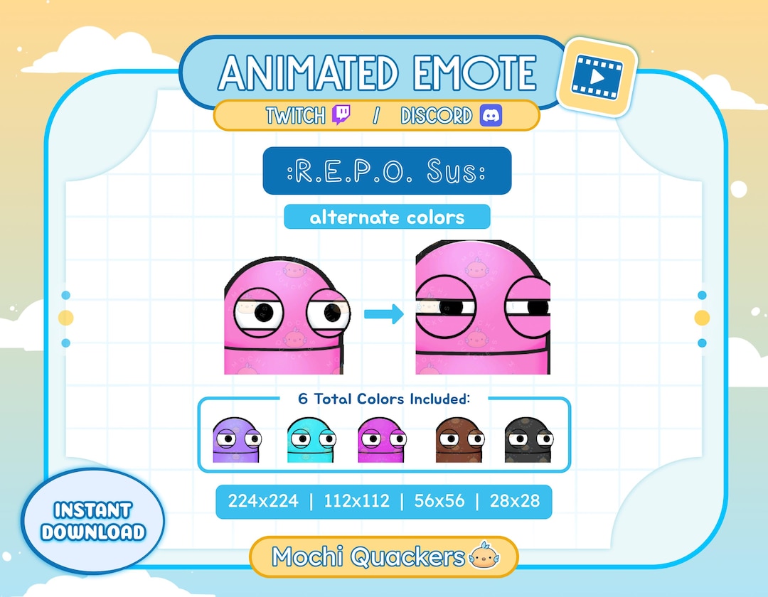 ANIMATED Emote | REPO Sus Emoji | Twitch Stream & Discord React, 4 Gif ...