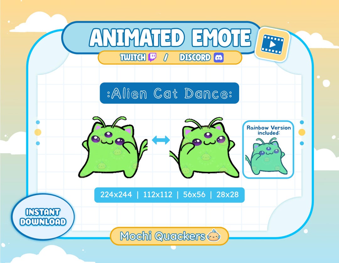 ANIMATED Emote - Green Alien Cat Dance | Glerm, Glorp Crumb Cat Dancing ...