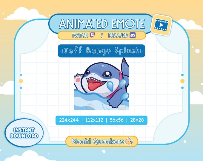 Marvel ANIMATED Emote Jeff the Shark Bongo Emote for Twitch & Discord ...