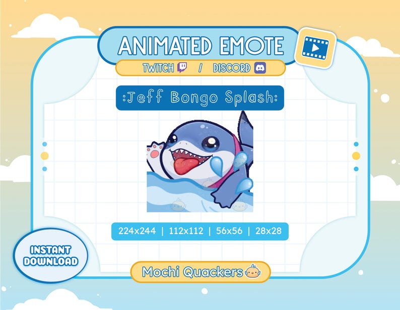 Marvel ANIMATED Emote Jeff the Shark Bongo Emote for Twitch & Discord ...
