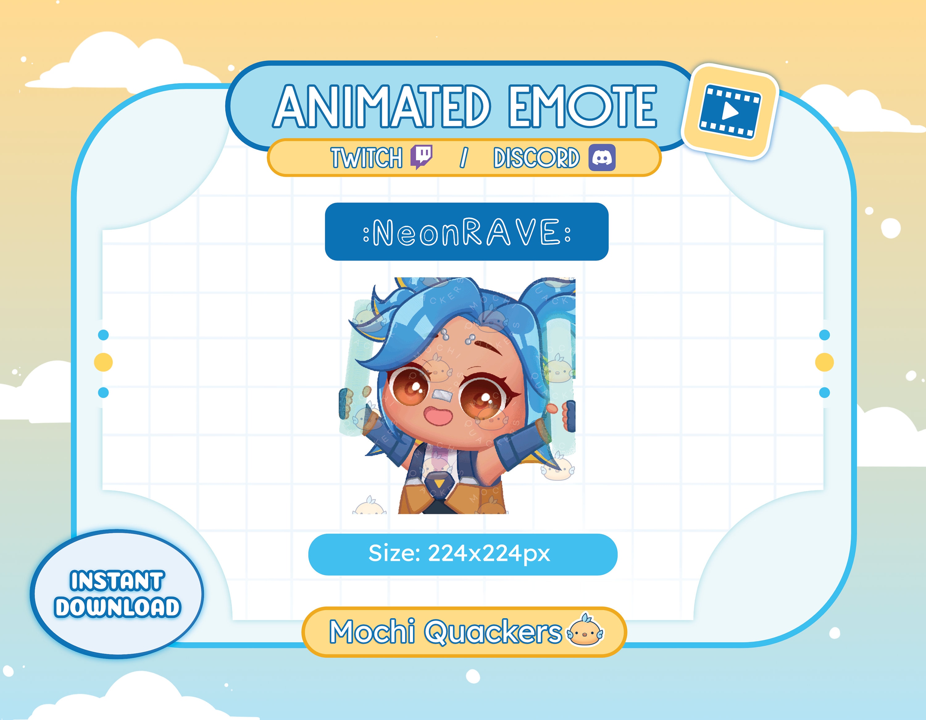 ANIMATED EMOTE Neon Valorant RAVE Emote for Twitch & Discord, 4 .gif ...