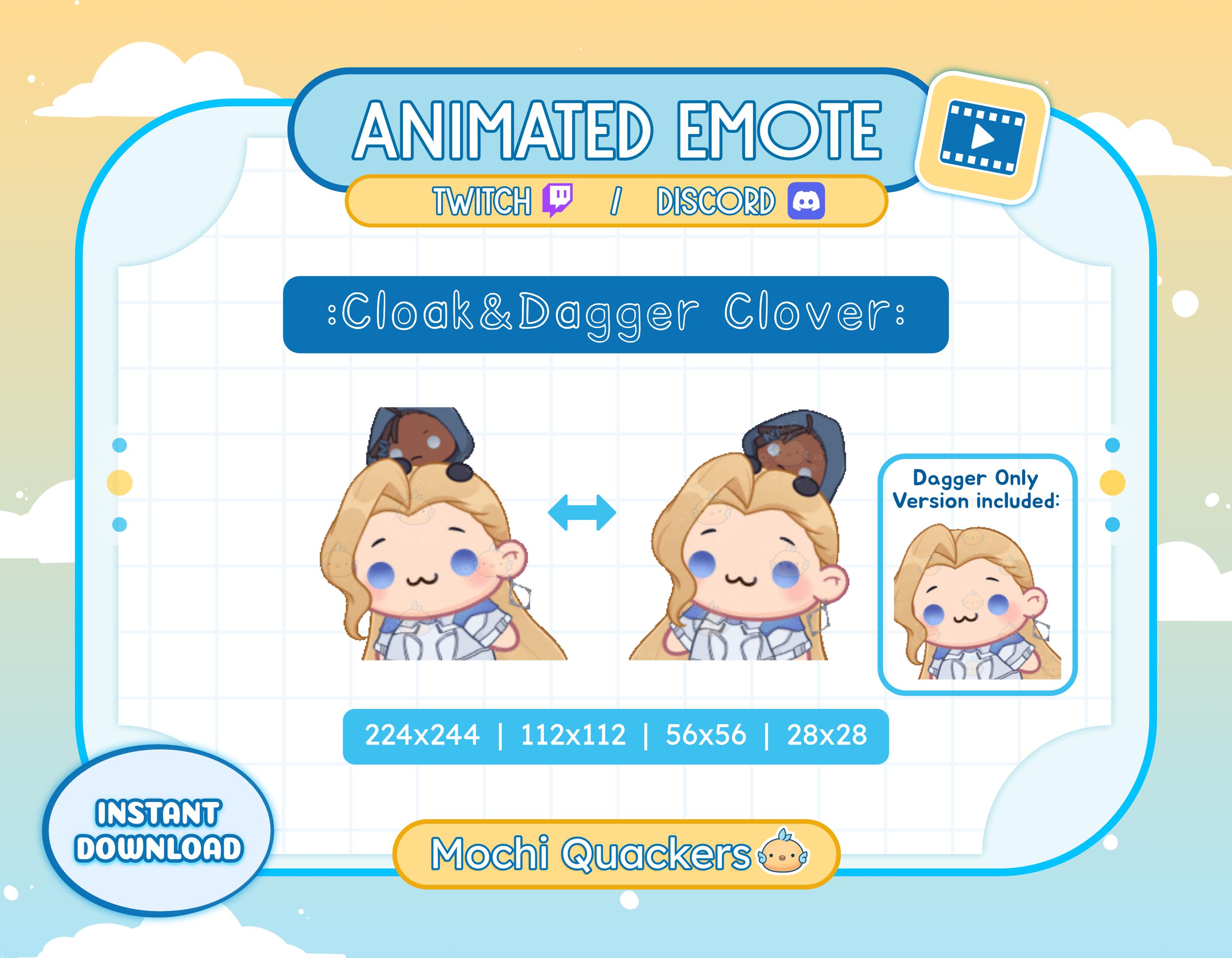 ANIMATED Emote | Cloak and Dagger Emote - Wiggle Emote for Twitch ...