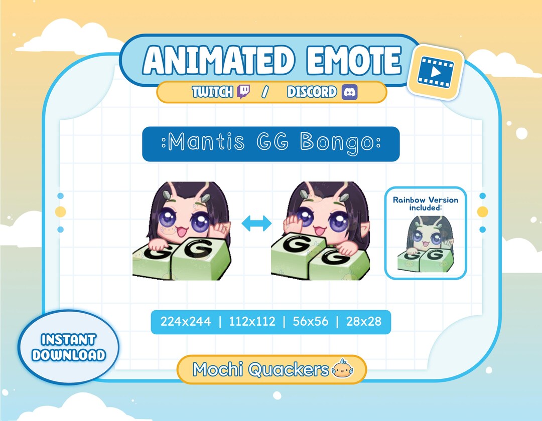 ANIMATED Emote | Rivals Mantis GG Emote | Chibi Bongo Cat Typing ...