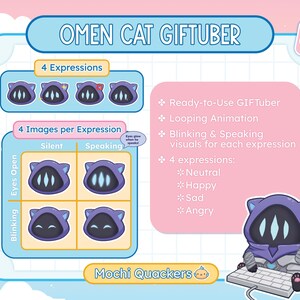 Animated Pngtuber | Valorant Omen Cat Avatar | 4 Expressions | Ready-to ...