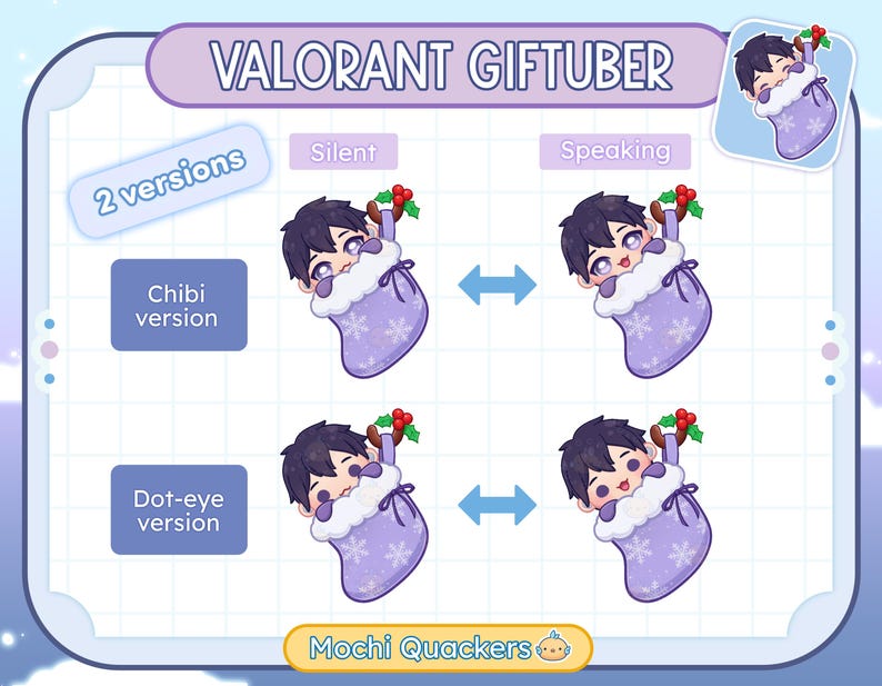 ANIMATED PNGTUBER | Christmas Valorant Iso Giftuber | Twitch PNG Model ...