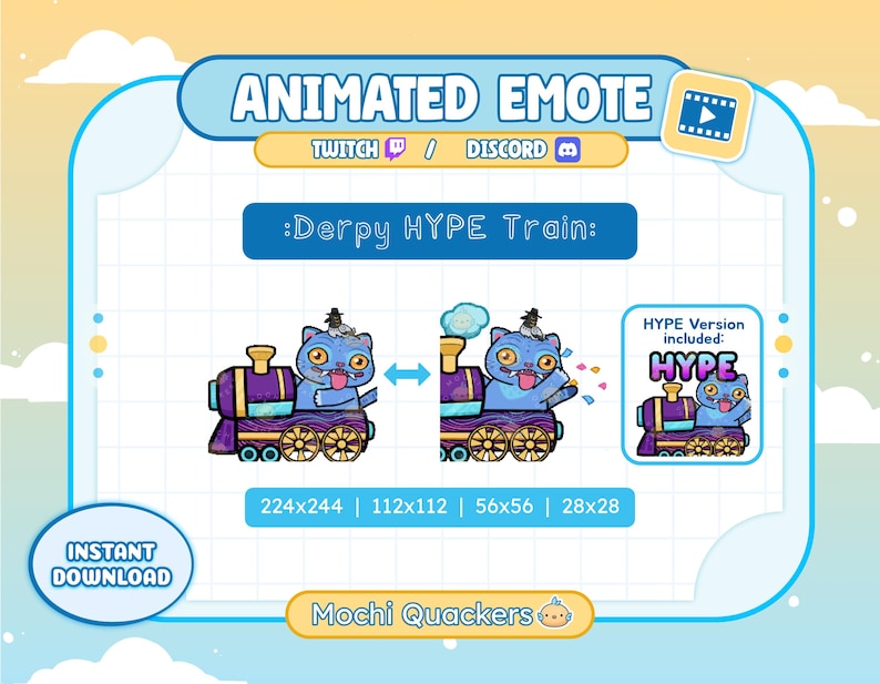 Animated Emote | Derpy Tiger Emote - Hype Train | KPDH Kpop Twitch ...