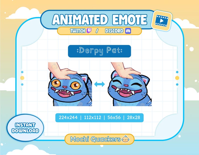 Animated Emote - KPDH Blue Tiger Head Pat | Derpy Pet, Good Boy Emoji ...