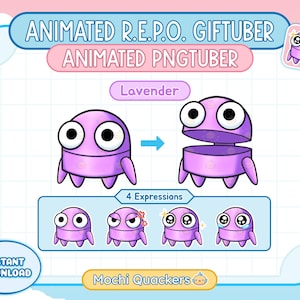 ANIMATED Pngtuber | Pastel Purple REPO Model 4 Expressions! | Ready to ...