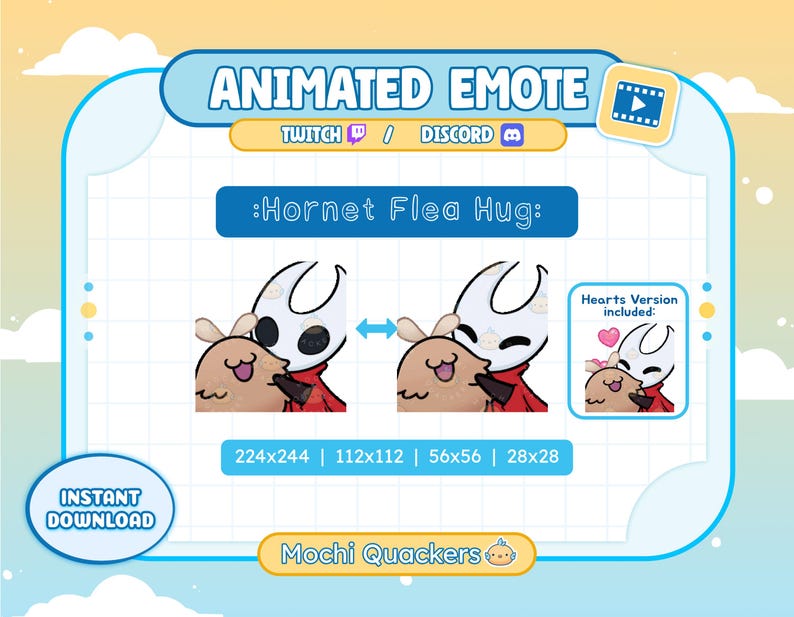 Animated Emote - Hollow Knight Silksong Hornet Flea Hug | Cozy Twitch ...