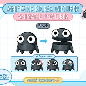 Animated Black REPO Pngtuber | 4 Expressions, Veadotube Ready-to-use ...