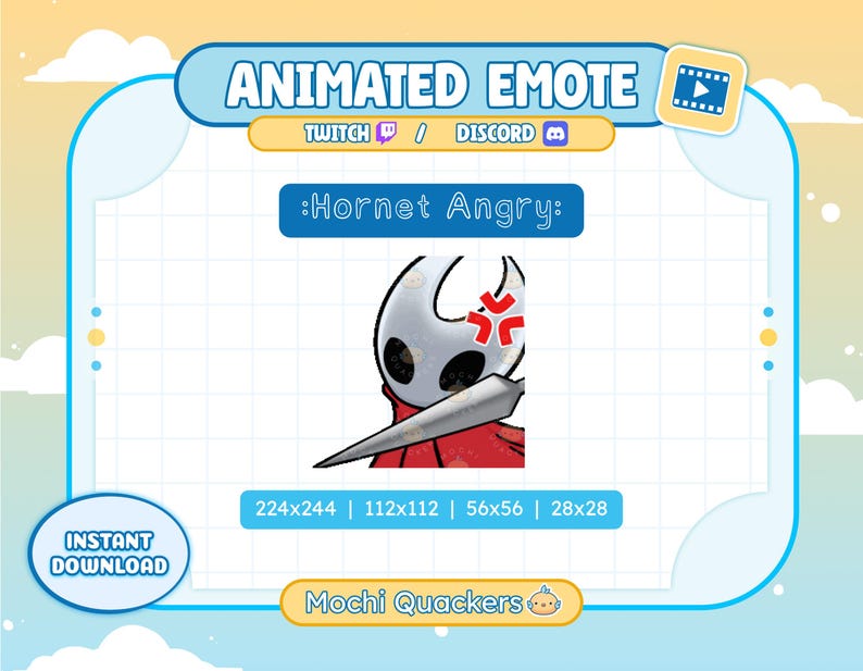 Animated Hollow Knight Silksong Emote | Hornet Angry - Needle Stab ...