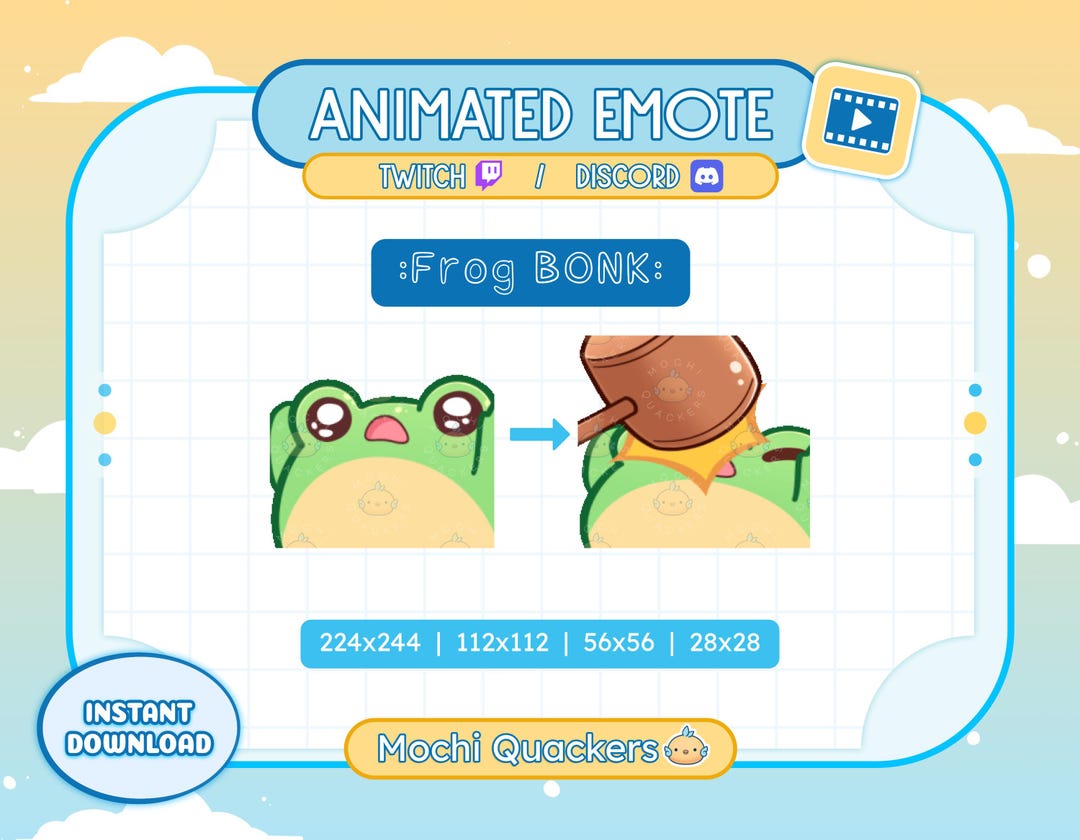 ANIMATED Emote | Green Frog BONK Emote | Twitch Stream & Discord Emoji ...