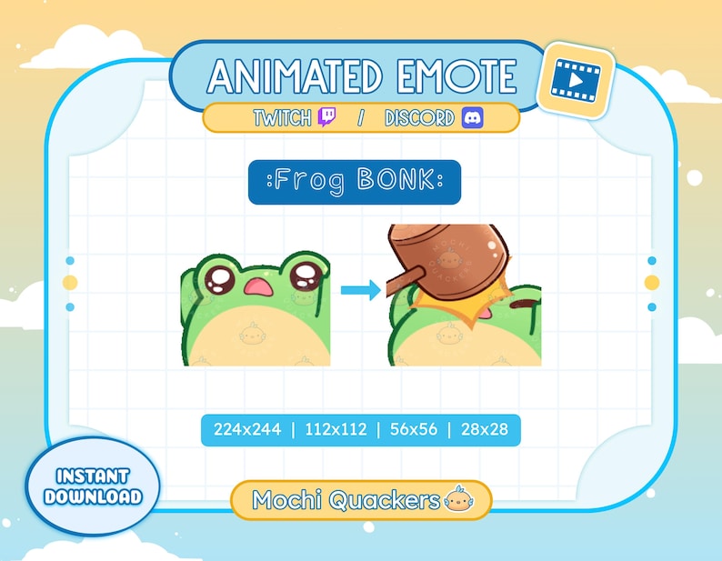 Animated Emote: Frog BONK Hammer | Froggy Cry Emoji for Twitch Stream ...