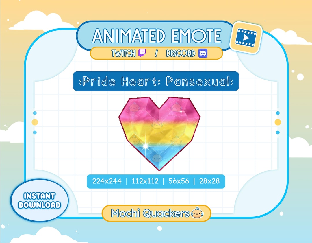 Animated Emote | Pansexual Pride Flag - Spinning Heart Emoji | Twitch ...