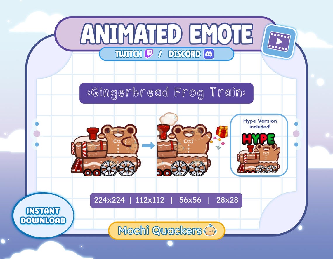 ANIMATED Emote | Gingerbread Frog Emote - Hype Train | Christmas Alert ...