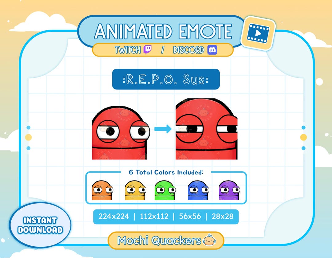 ANIMATED Emote | R.E.P.O. Sus Emoji | Twitch Stream & Discord React, 4 ...