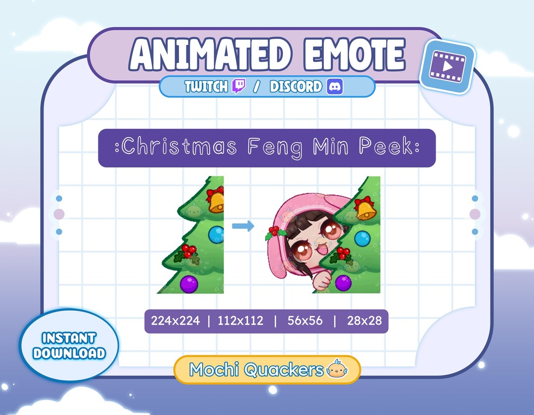 ANIMATED Emote | Pink Bunny Feng Min - Tree Peek | Christmas DBD Emote ...