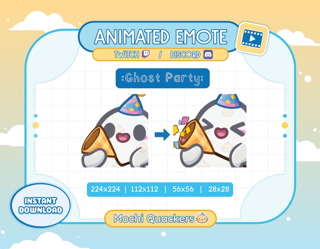 ANIMATED Ghost Emote | Ghost Party Emote for Twitch & Discord, 4 .gif ...