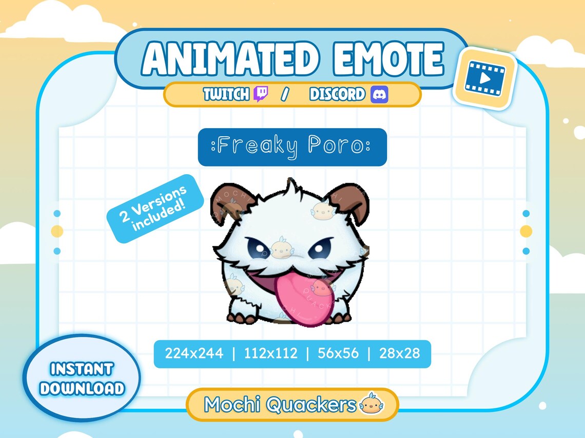 ANIMATED Poro Emote - Freaky | Twitch & Discord, Wiggling Cat Tongue ...
