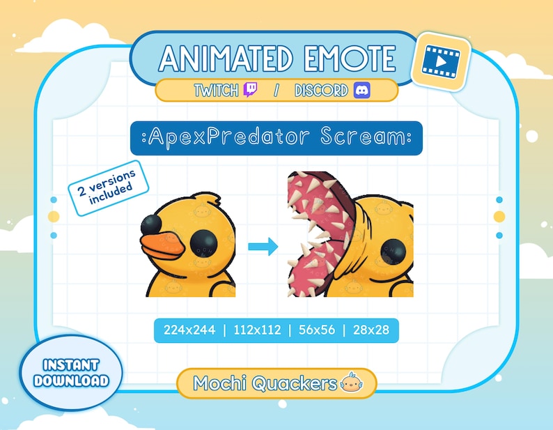 Animated REPO Duck Emote | Apex Predator Scream / Yap Emoji for Twitch ...
