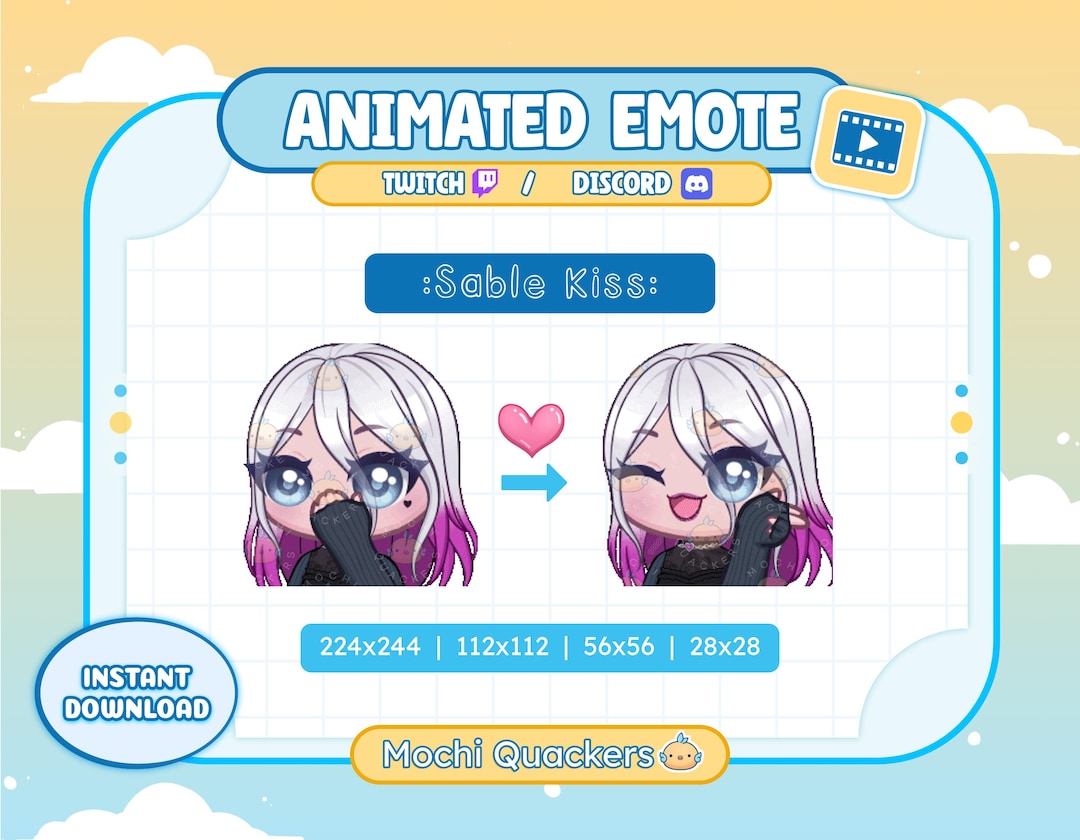 ANIMATED Emote | DBD Sable Emote - Kiss | Wink Emoji, Love, Valentines ...