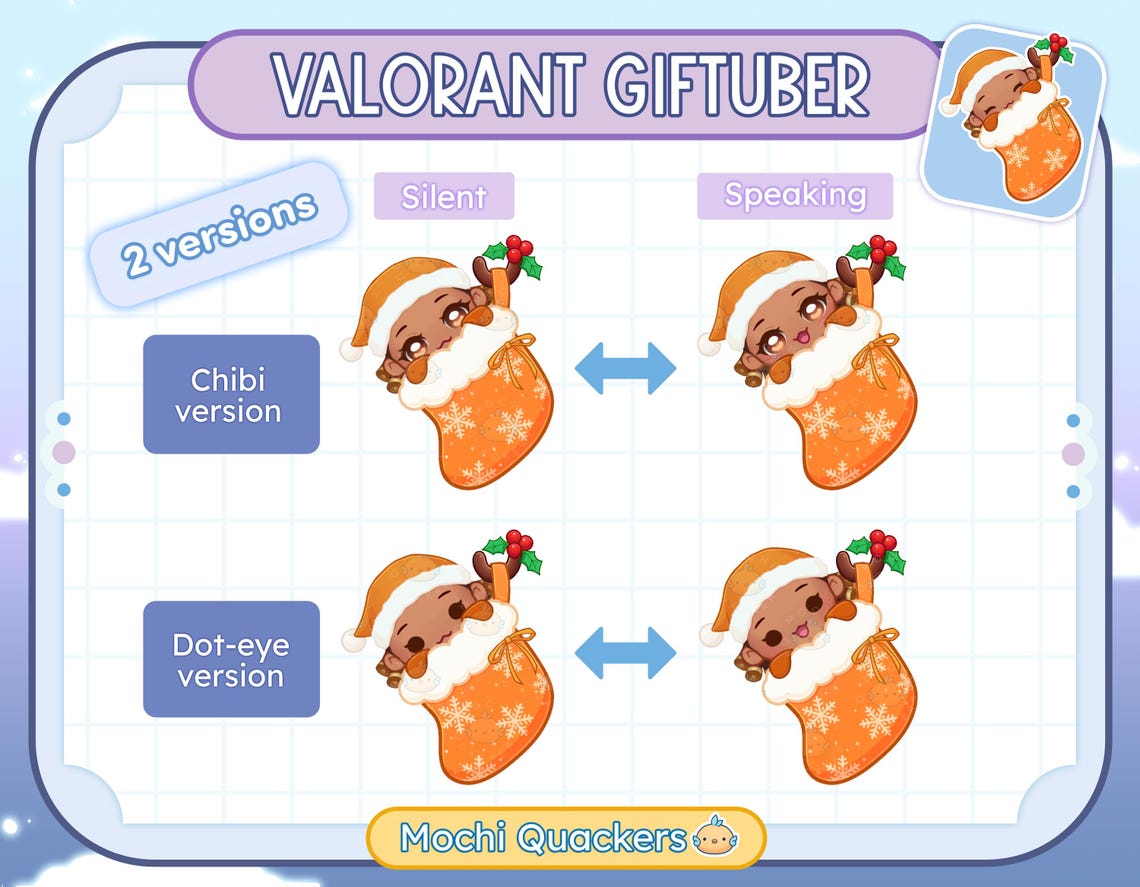 ANIMATED Pngtuber | Christmas Valorant Raze PNG Tuber | Discord Twitch ...