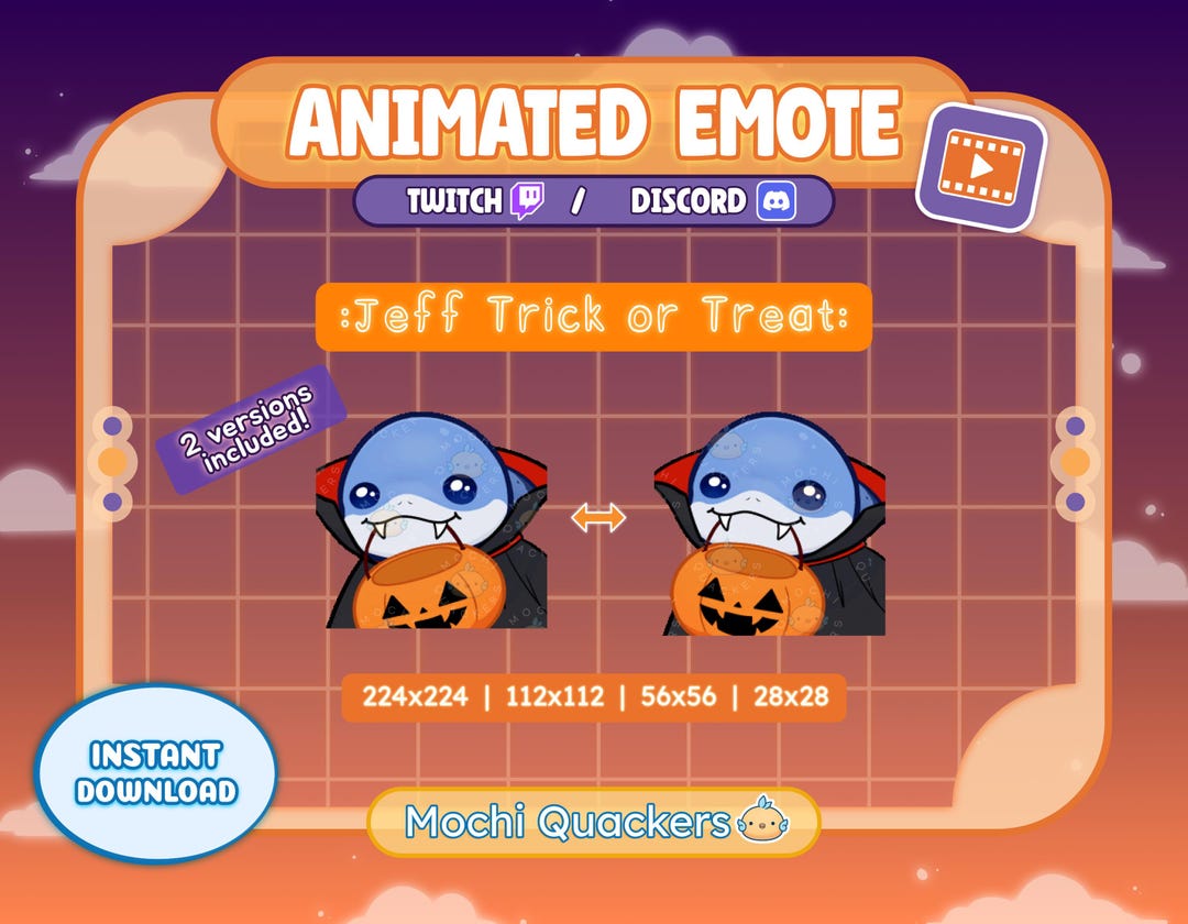 Animated Halloween Emote: Rivals Jeff the Shark Trick-or-treat Emote ...