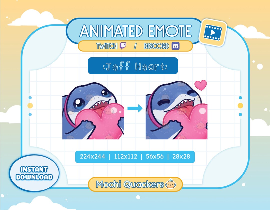 Animated Emote | Rivals Jeff the Land Shark - Heart Hug | Love Emoj for ...