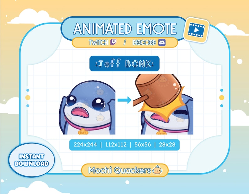 ANIMATED Emote | Rivals Jeff the Shark Bonk Emote for Twitch & Discord ...