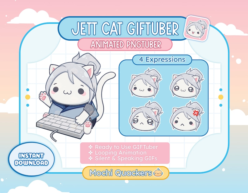 Valorant Jett Animated Pngtuber for Streaming, 4 Expressions! | Ready ...