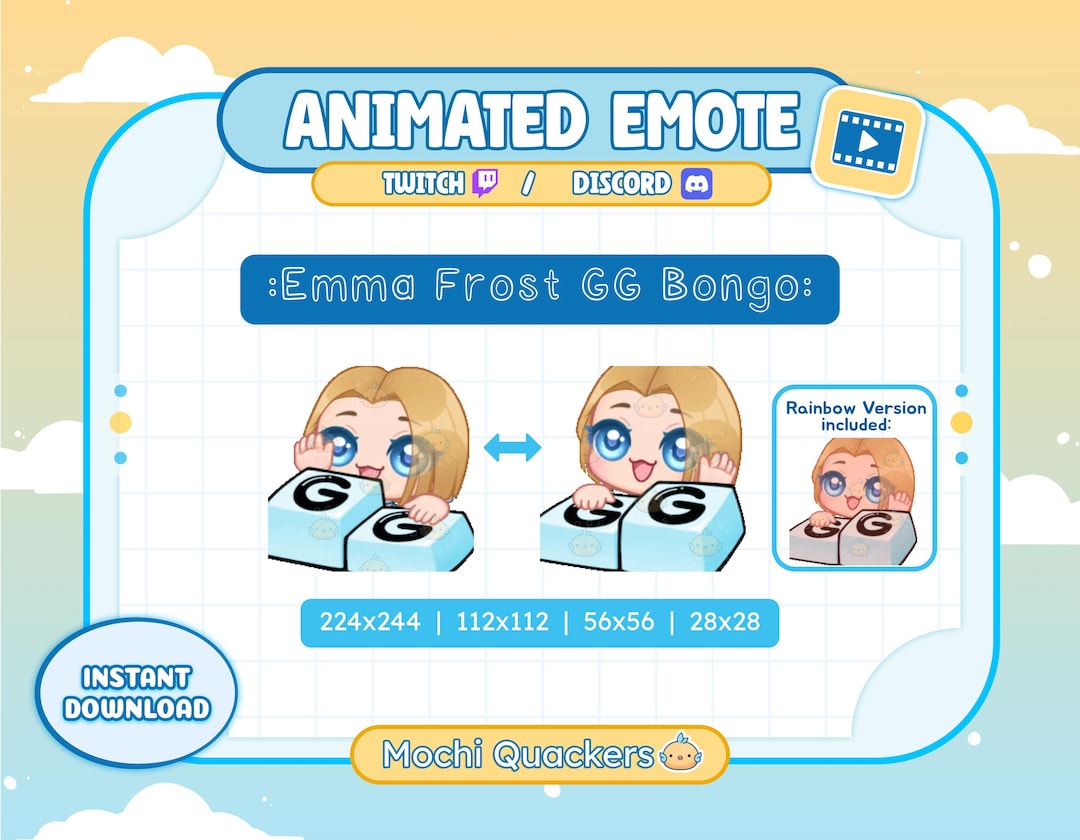 Animated Rivals Emote | Emma Frost GG Bongo Typing | Twitch Chat ...