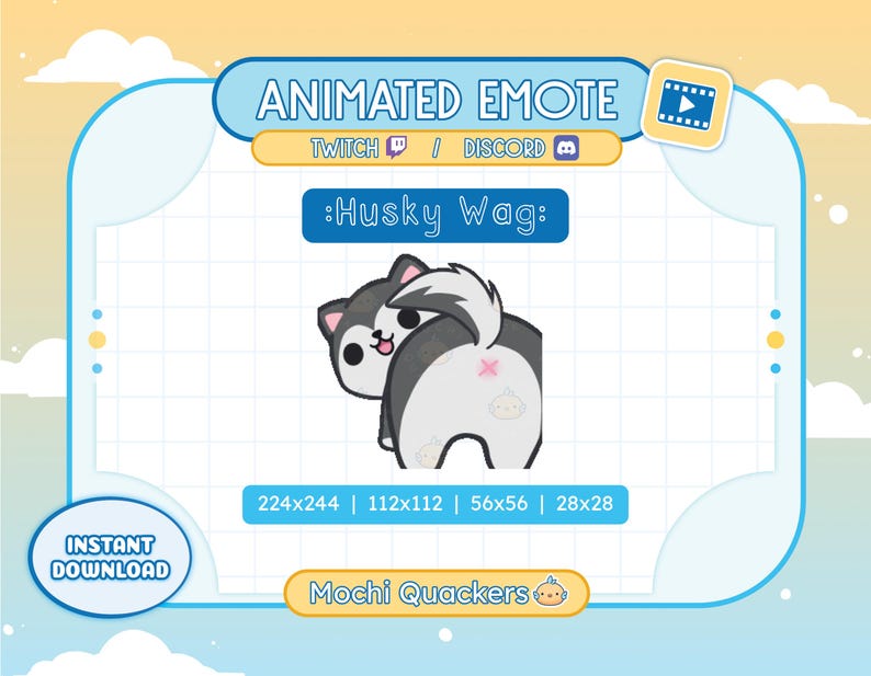 Animated Emote | Chibi Husky Tail Wag | Butt Shake Twerk Dance Twitch & Discord Emoji - Etsy