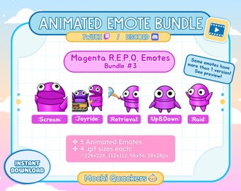 Animated Emote Bundle | Animated REPO Scream, Cart Ride, Retrieve, up ...