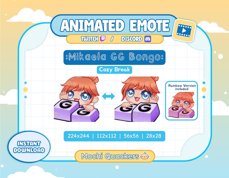 Animated Emote | Cozy Break Mikaela Reid Good Game Emote - GG Bongo ...