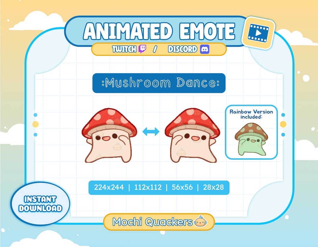 Animated Emote - Red Mushroom Dance Rave Shroom Emoji | Twitch ...