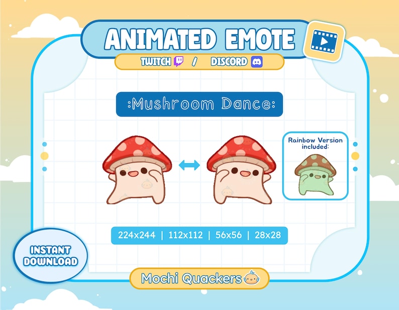 Animated Emote - Red Mushroom Dance Rave Shroom Emoji | Twitch ...