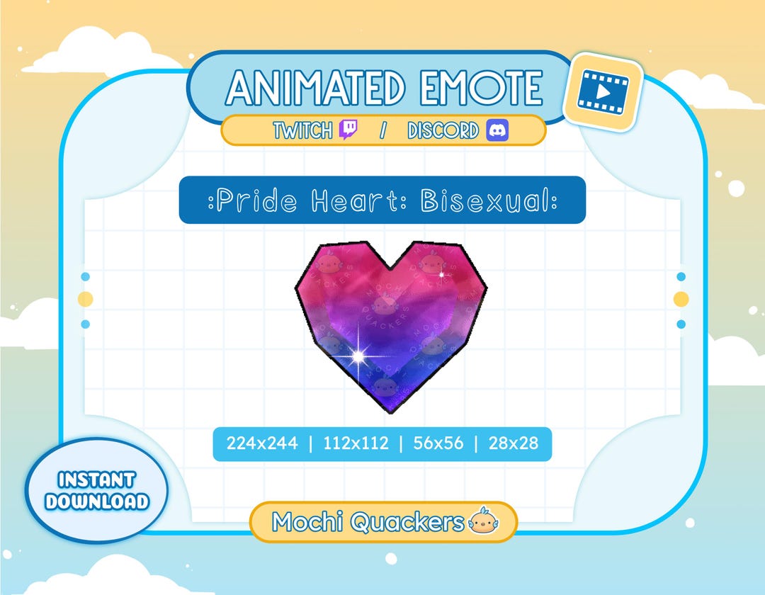 ANIMATED Emote | Heart Gem Emote - Bisexual Pride Flag Colors | Twitch ...