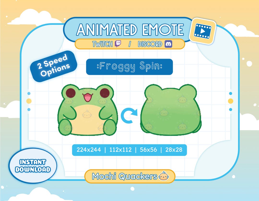 ANIMATED Frog Emote | Green Frog Spin Emote for Twitch Stream & Discord ...