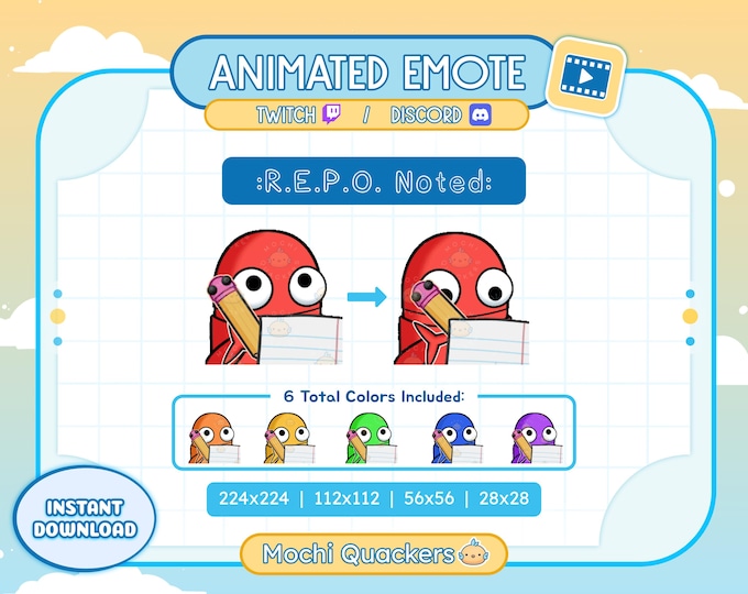 Animated Emote - REPO Noted | Taking Notes Emoji for Twitch Stream ...