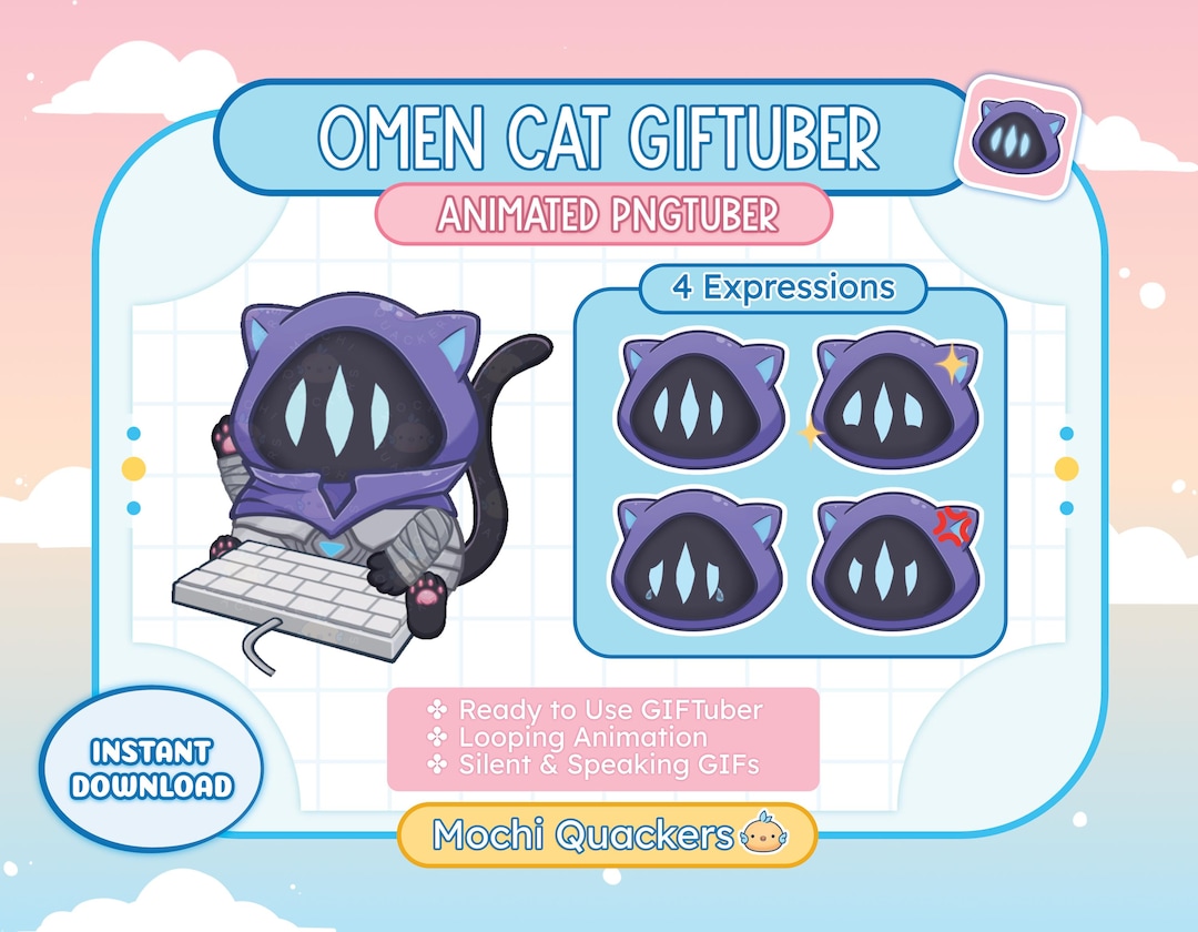 Animated Pngtuber | Valorant Omen Cat Avatar | 4 Expressions | Ready-to ...