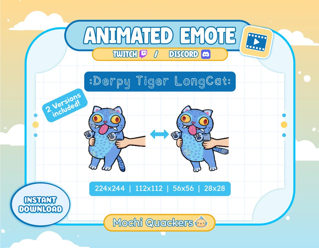 ANIMATED Emote | KPDH Derpy Tiger Emote - Long Cat | Kpop Longboi ...