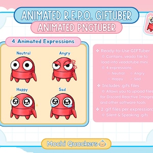 Animated Pngtuber | Red REPO Bot Giftuber - 4 Expressions | Veadotube ...