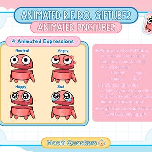 ANIMATED Pngtuber | Peach Pink REPO Model 4 Expressions! | Ready to Use ...